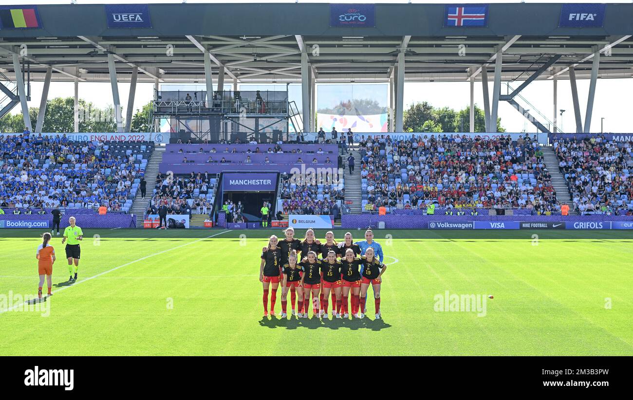 Les joueurs belges posant pour l'équipe lors d'un match entre l'équipe ...