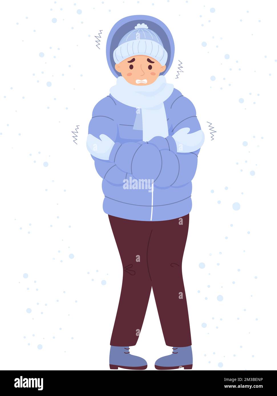 Vector cartoon illustration man freezing Banque de photographies et d ...