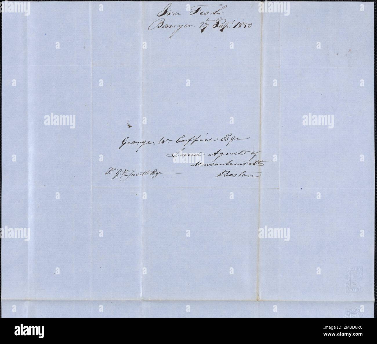 IRA Fish to George Coffin, 27 septembre 1850 , ventes de terres ...