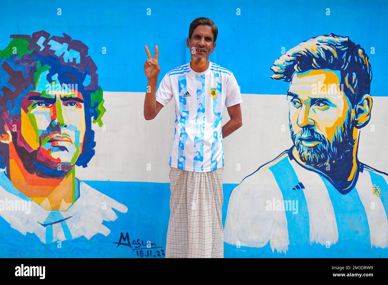 Non exclusif: 14 décembre 2022 à Sylhet, Bangladesh: Argentine fans ...