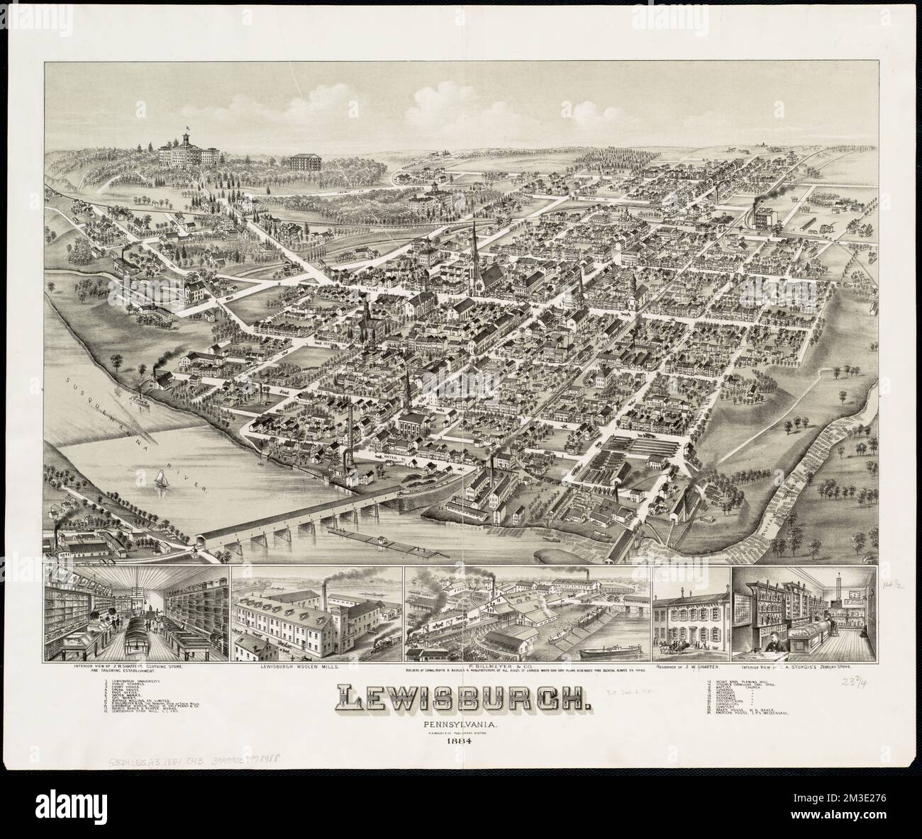 Carte de la pennsylvanie de lewisburg Banque de photographies et d ...