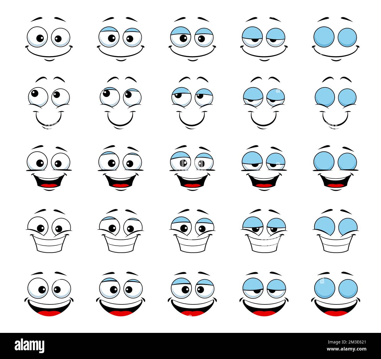 Animation du visage et de l'œil de la bande dessinée. Feuille de sprite ...