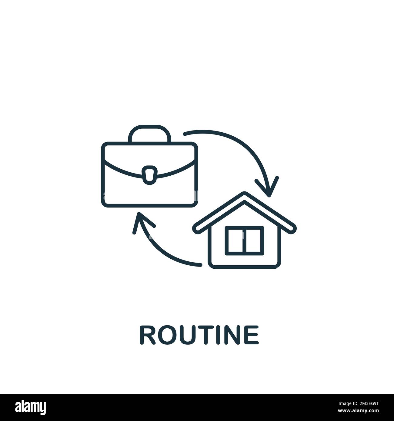 Man daily routine icon sign Banque d'images détourées - Alamy