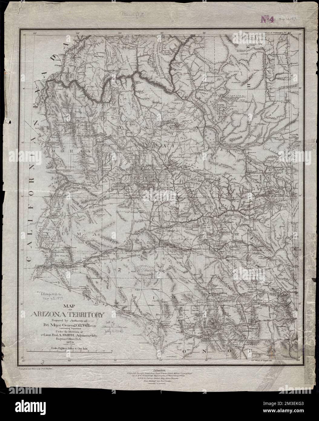 Carte du territoire de l'Arizona , Arizona, cartes Norman B. Leventhal ...