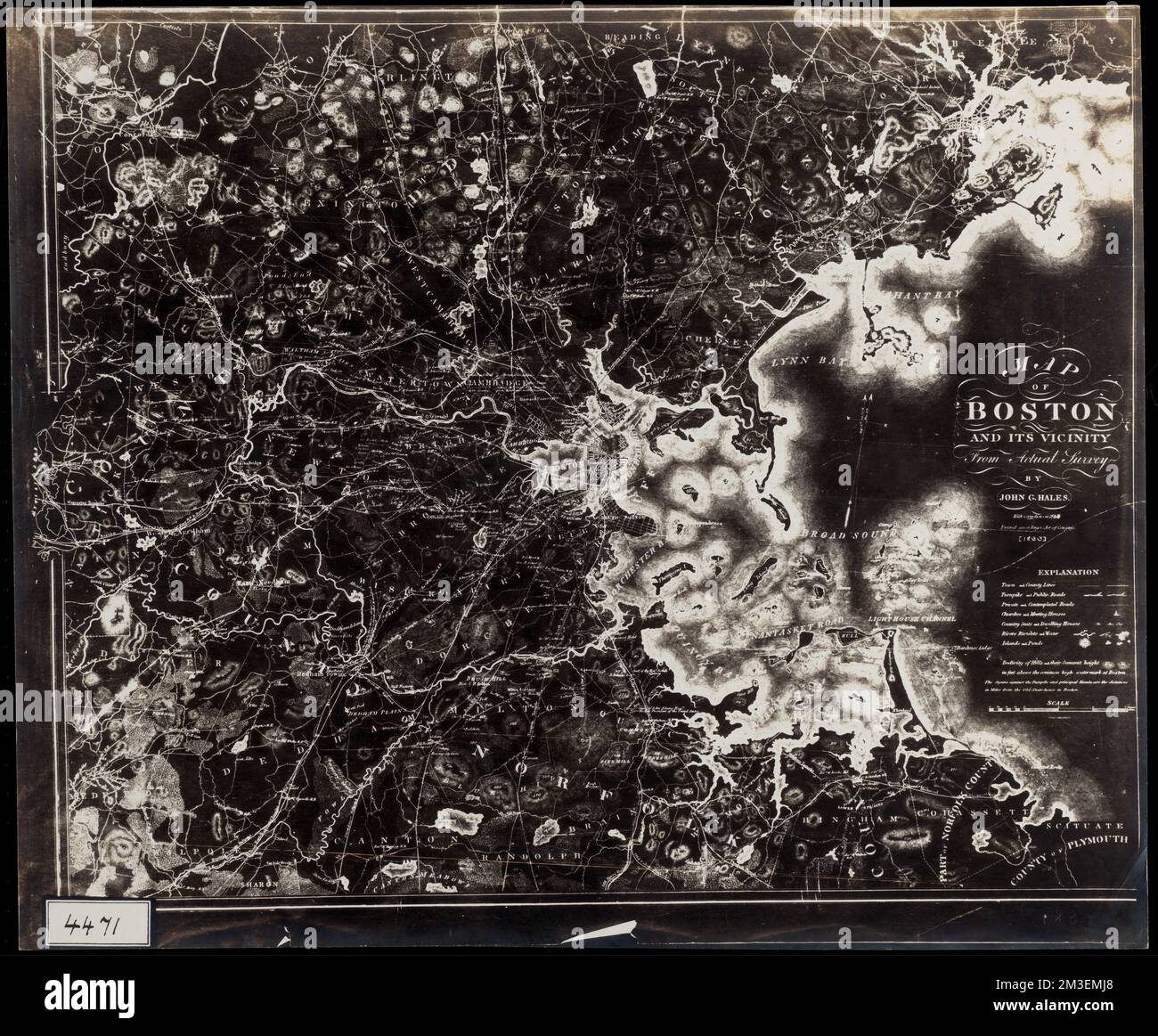 Carte de Boston et de ses environs à partir de relevés réels ,. Plans ...