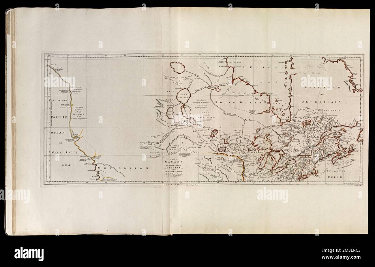 Une carte du Canada et de la partie nord de la Louisiane avec les ...
