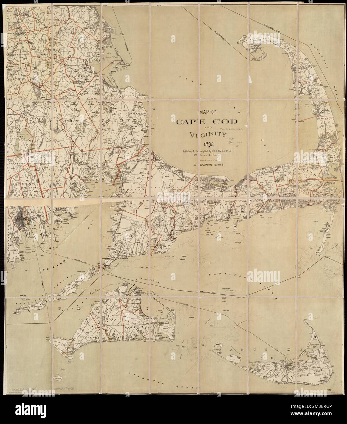 Carte de Cape Cod et ses environs , Cape Cod Mass., cartes, Nantucket ...