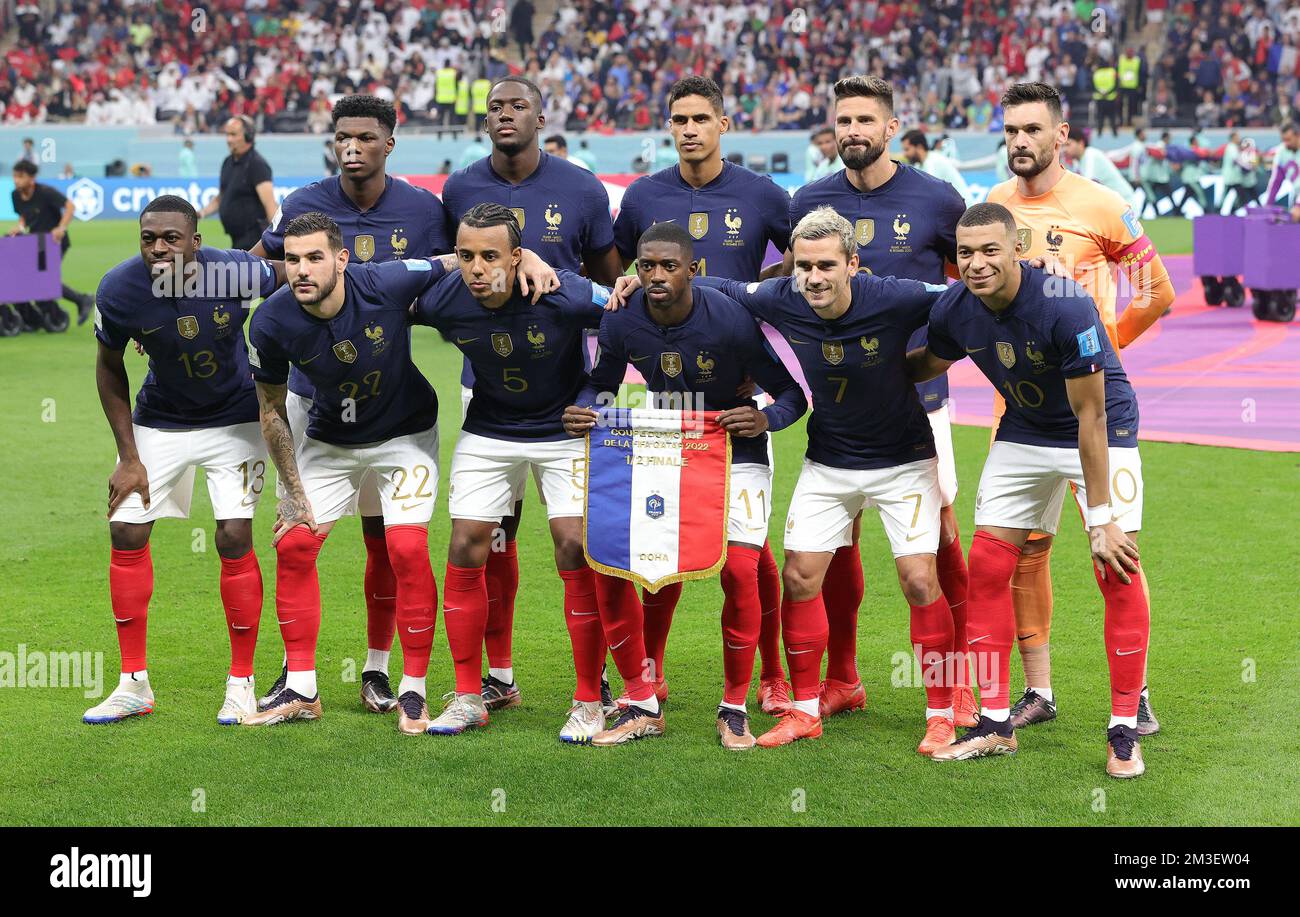 Équipe de France pendant la coupe du monde de la FIFA 2022, demi-finale du match de football ...