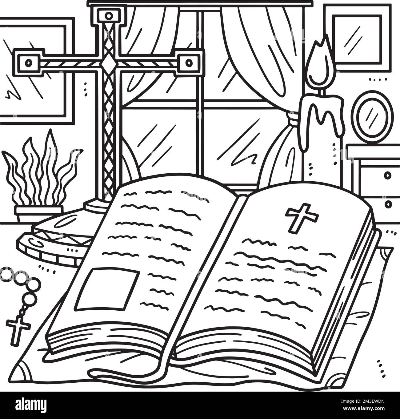 Page de coloriage de la Sainte Bible chrétienne pour les enfants Image ...