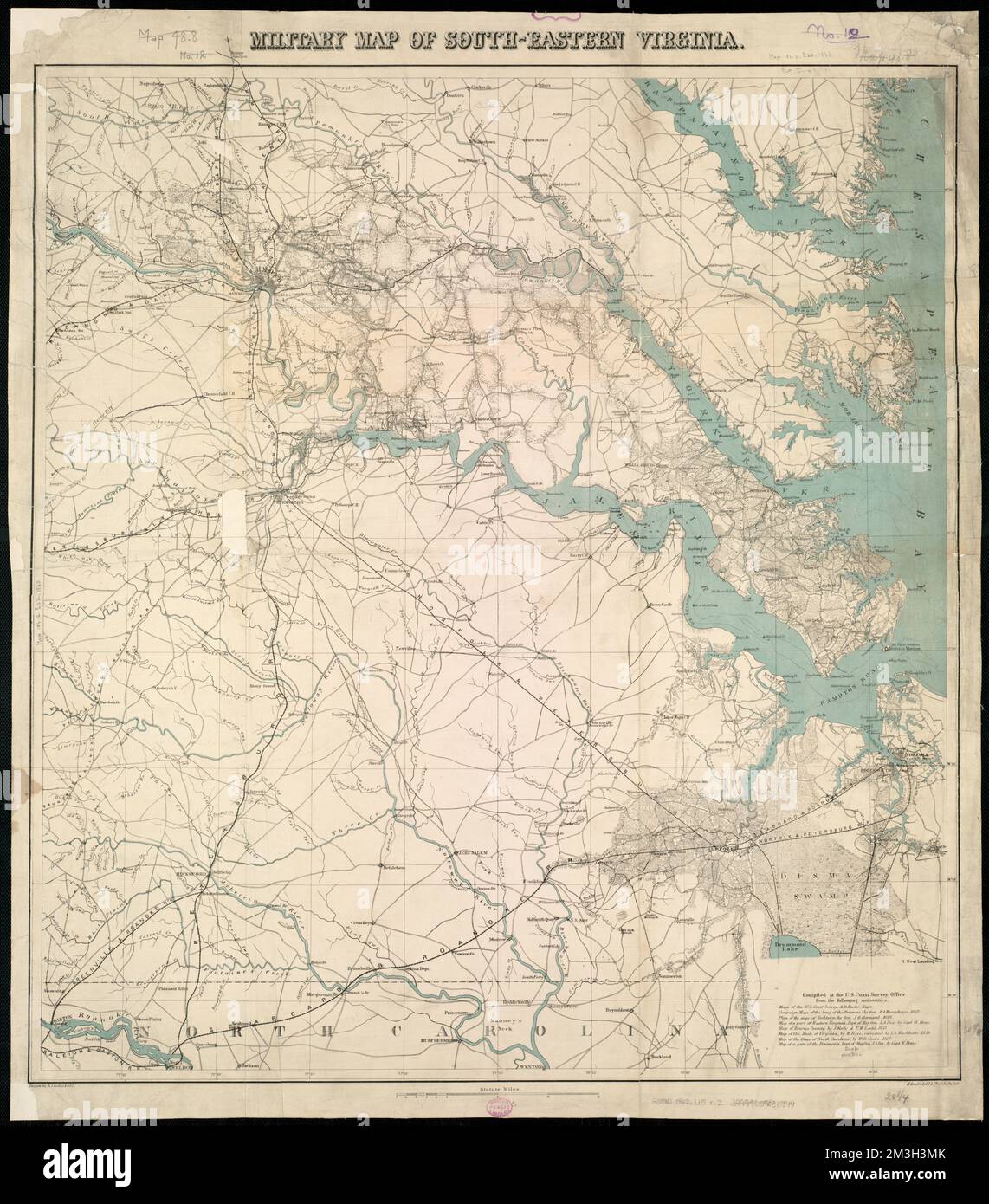 Carte militaire du sud-est de la Virginie , Virginia, Histoire, Guerre ...