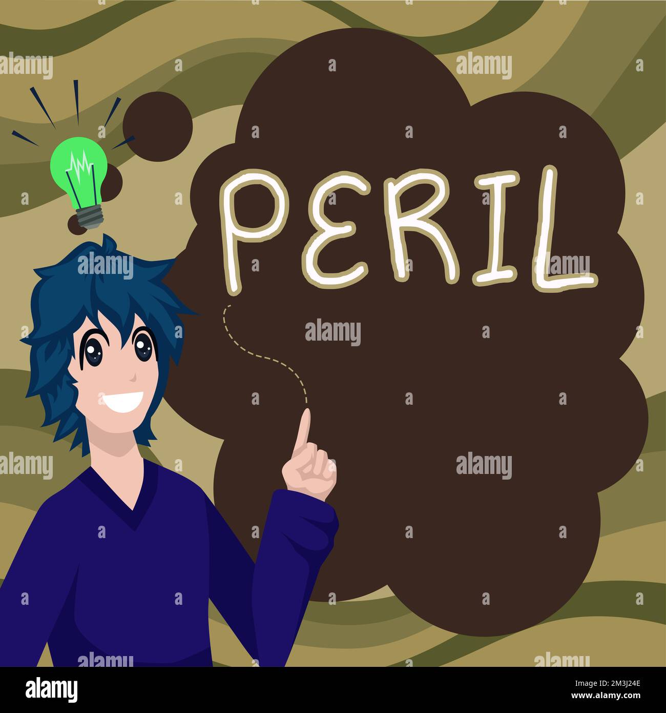 Écriture affichage du texte Peril. La signification du concept indique ...