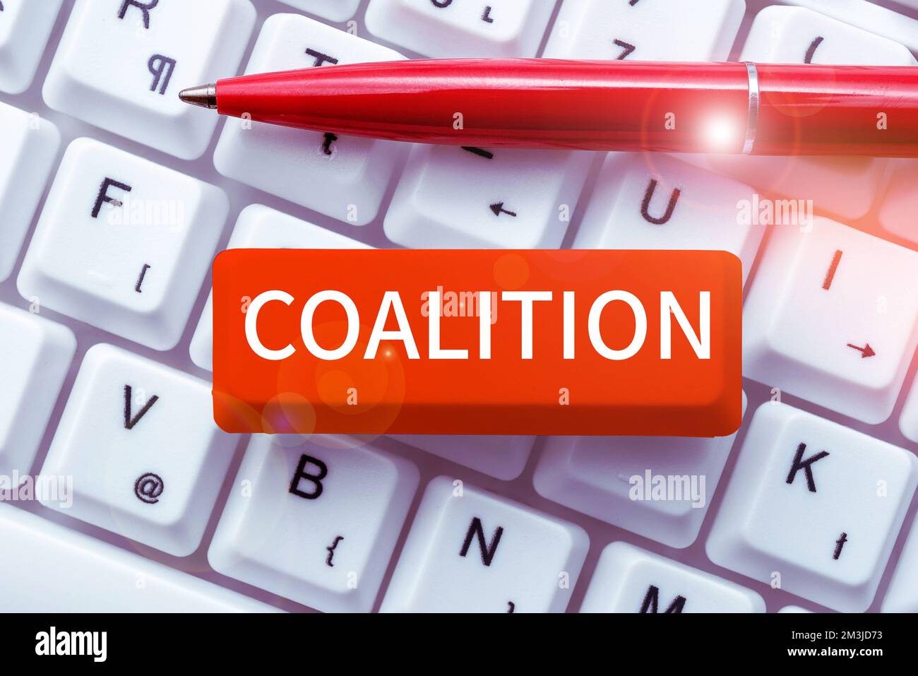 Affiche affichant Coalition. Idée d'affaires une alliance temporaire de ...
