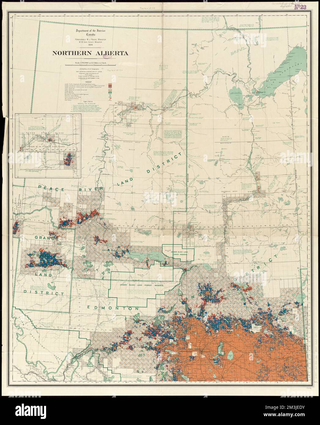Nord de l'Alberta : carte montrant la disposition des terres ...