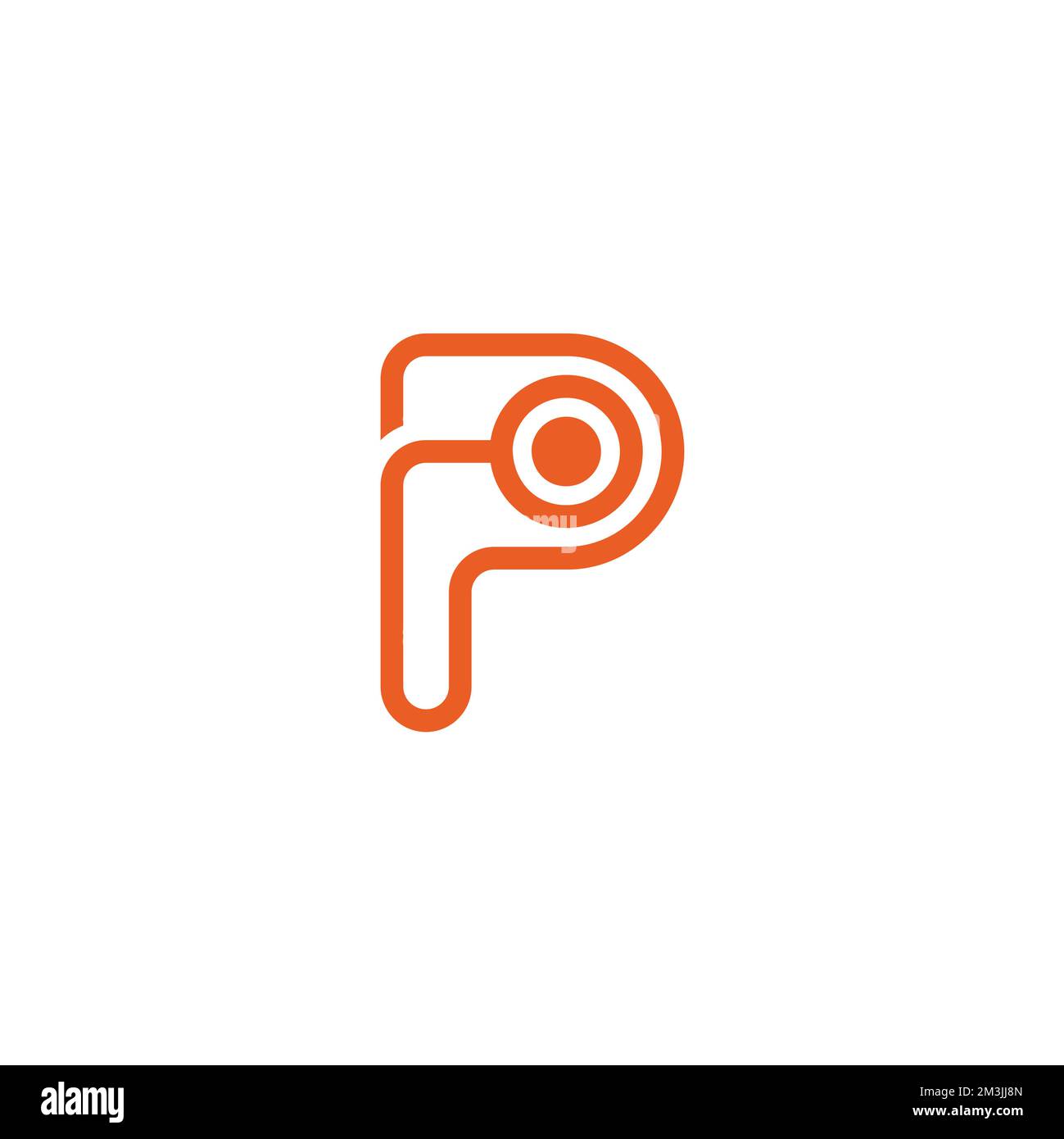 lettre p ligne symbole mignon logo vecteur Image Vectorielle Stock - Alamy