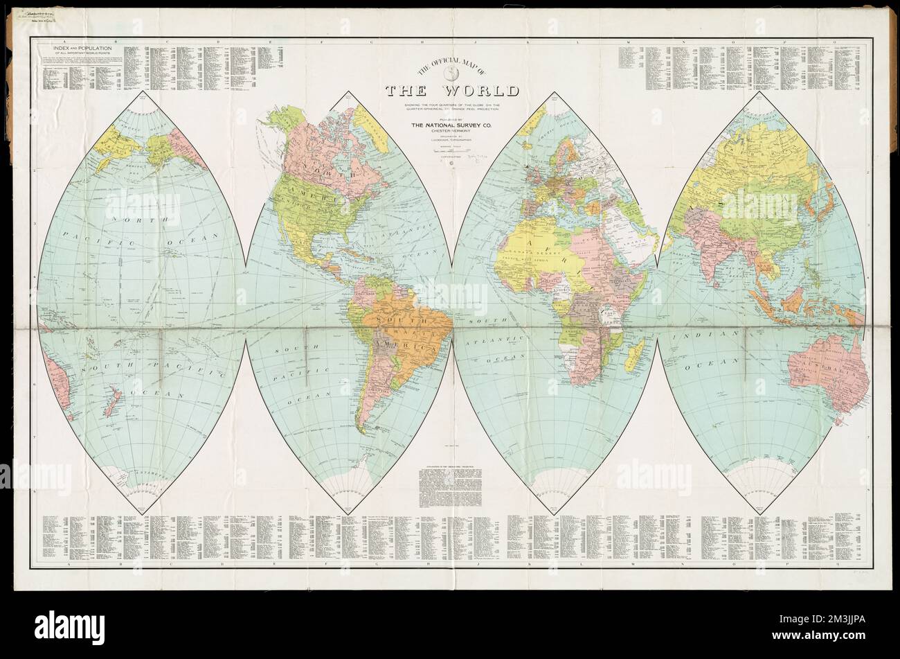 La carte officielle du monde : montrant les quatre quarts du globe sur ...