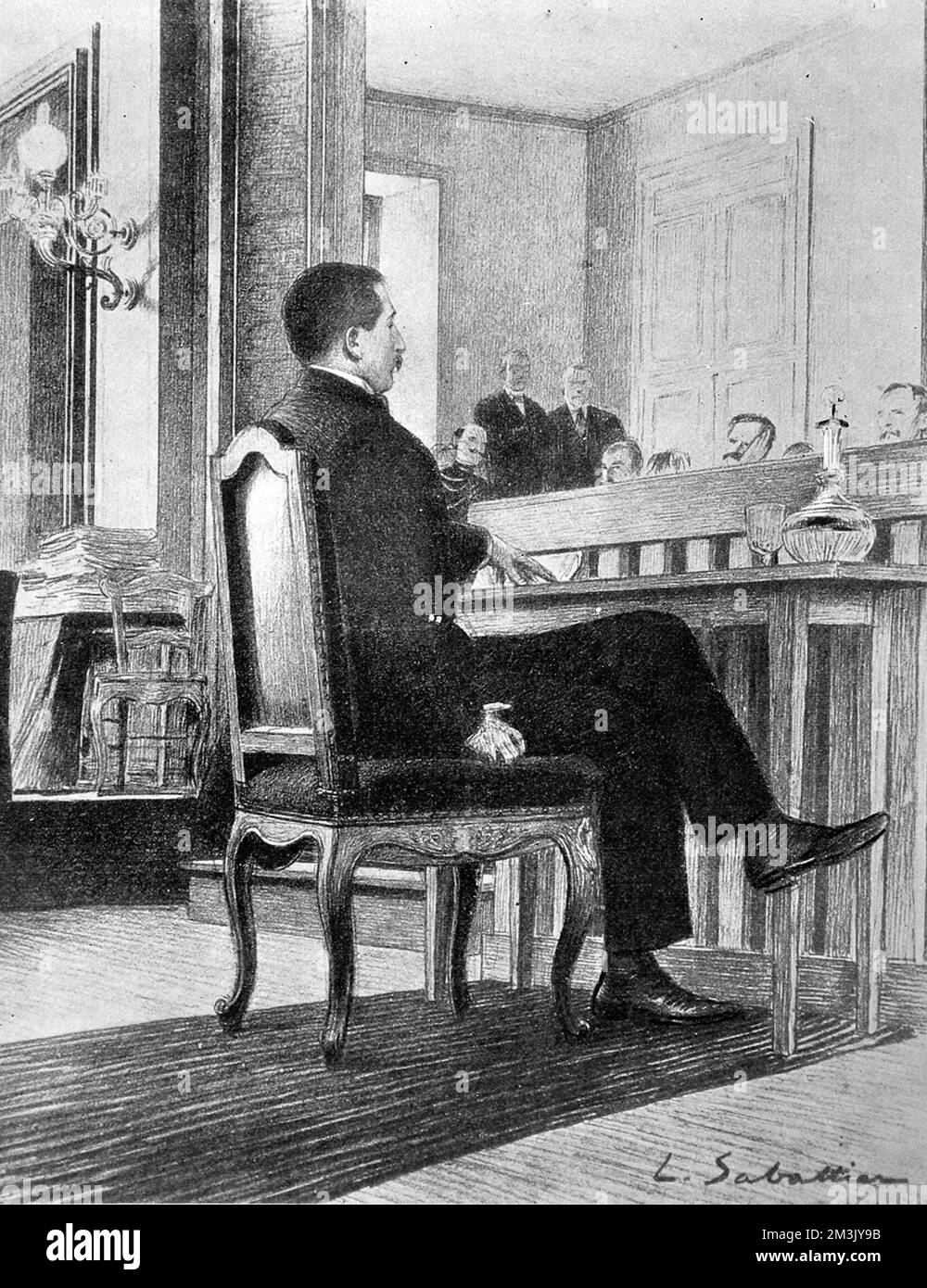Le colonel Picquart témoigne devant la cour martiale de Rennes. Alfred ...