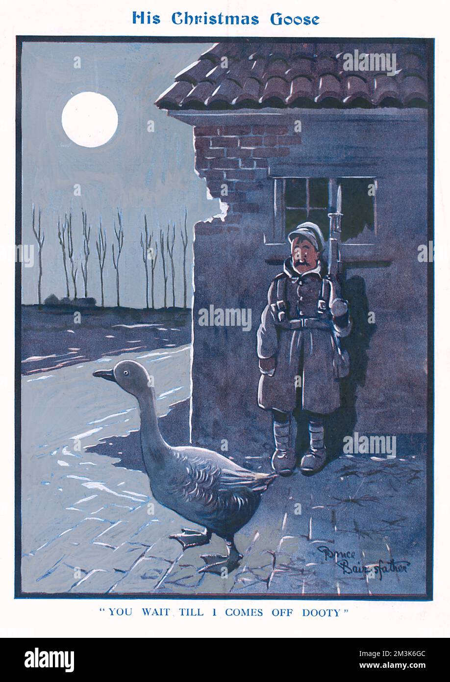 His Christmas Goose de Bruce Bairnsfather Photo Stock - Alamy