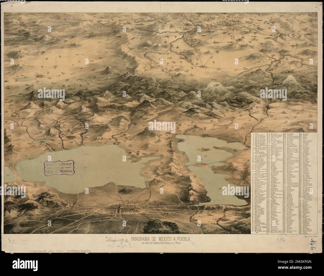 Panorama de Mexico a puebla, con todos los caminos, rios, poblaciones y ...