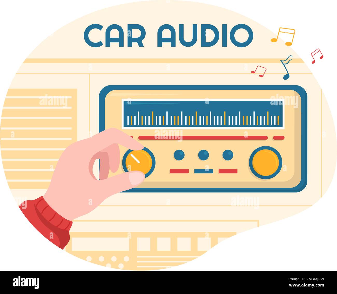Conduite d'une voiture Ecouter de la musique avec des haut-parleurs ou ...