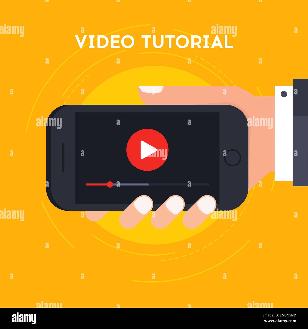 Didacticiel vidéo sur l'illustration vectorielle du téléphone portable ...