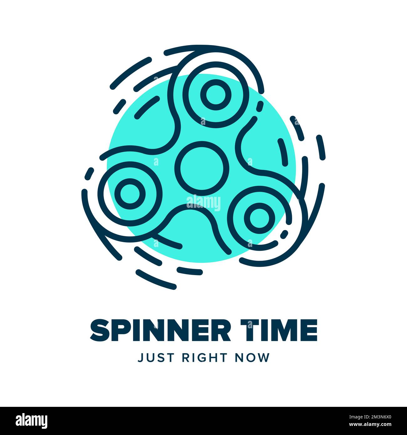 Icône de spinner fidget en mouvement. Logo linéaire Finger spinner ...