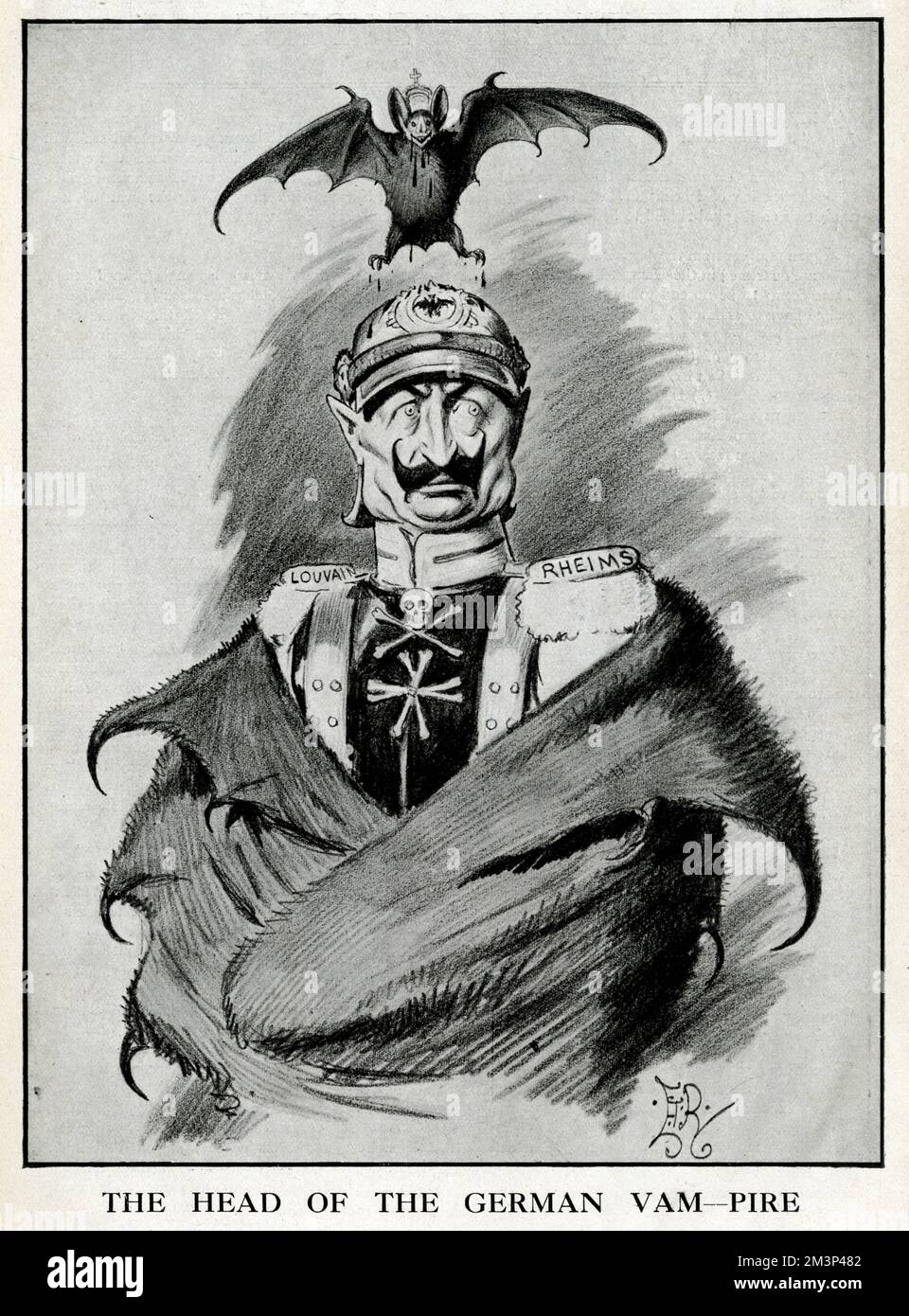 Cartoon, le chef du VAM-pire allemand, WW1 Photo Stock - Alamy
