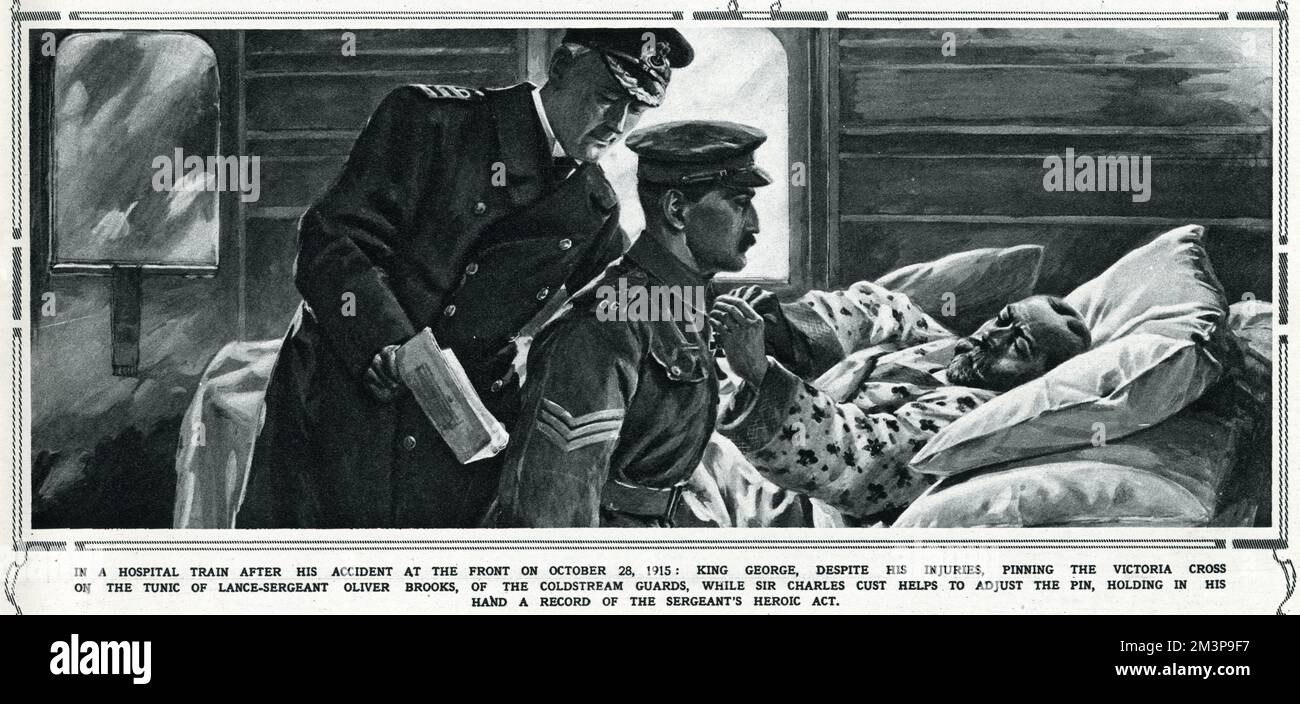 George V grièvement blessé à cheval Photo Stock - Alamy