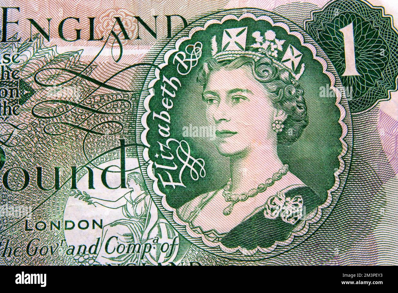 Uk old one pound note Banque de photographies et d’images à haute ...