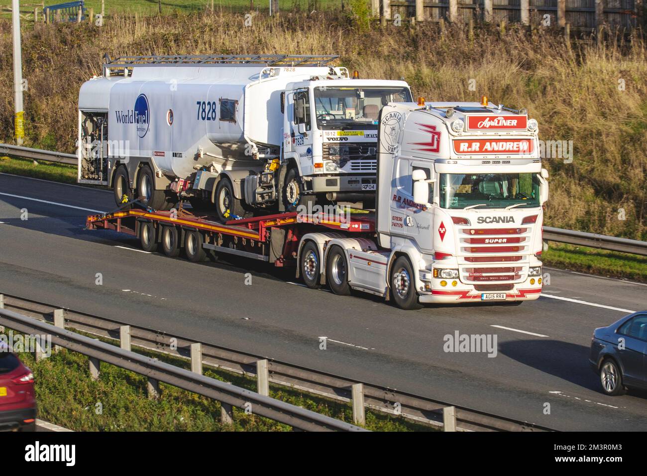 R.R Andrew Bulk Haulage, Scania Super AgriLiner 7828 WORLD FUEL ...