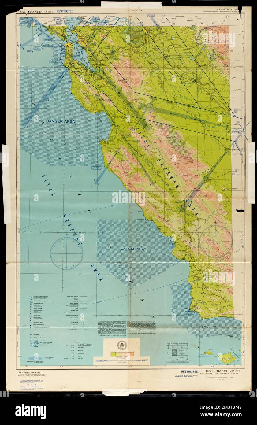 Carte aéronautique de San Francisco (RS-1), côtes, aéronautique ...