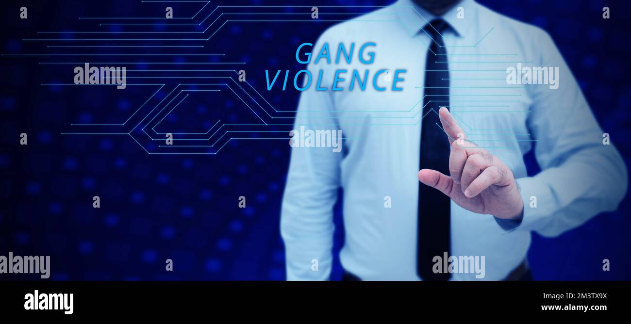 Signe d'écriture à la main violence de gang. Internet concept violation ...