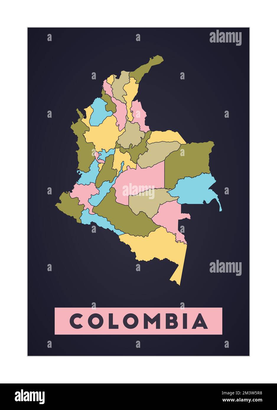 Mapa de las regiones de colombia Banque d'images vectorielles - Alamy