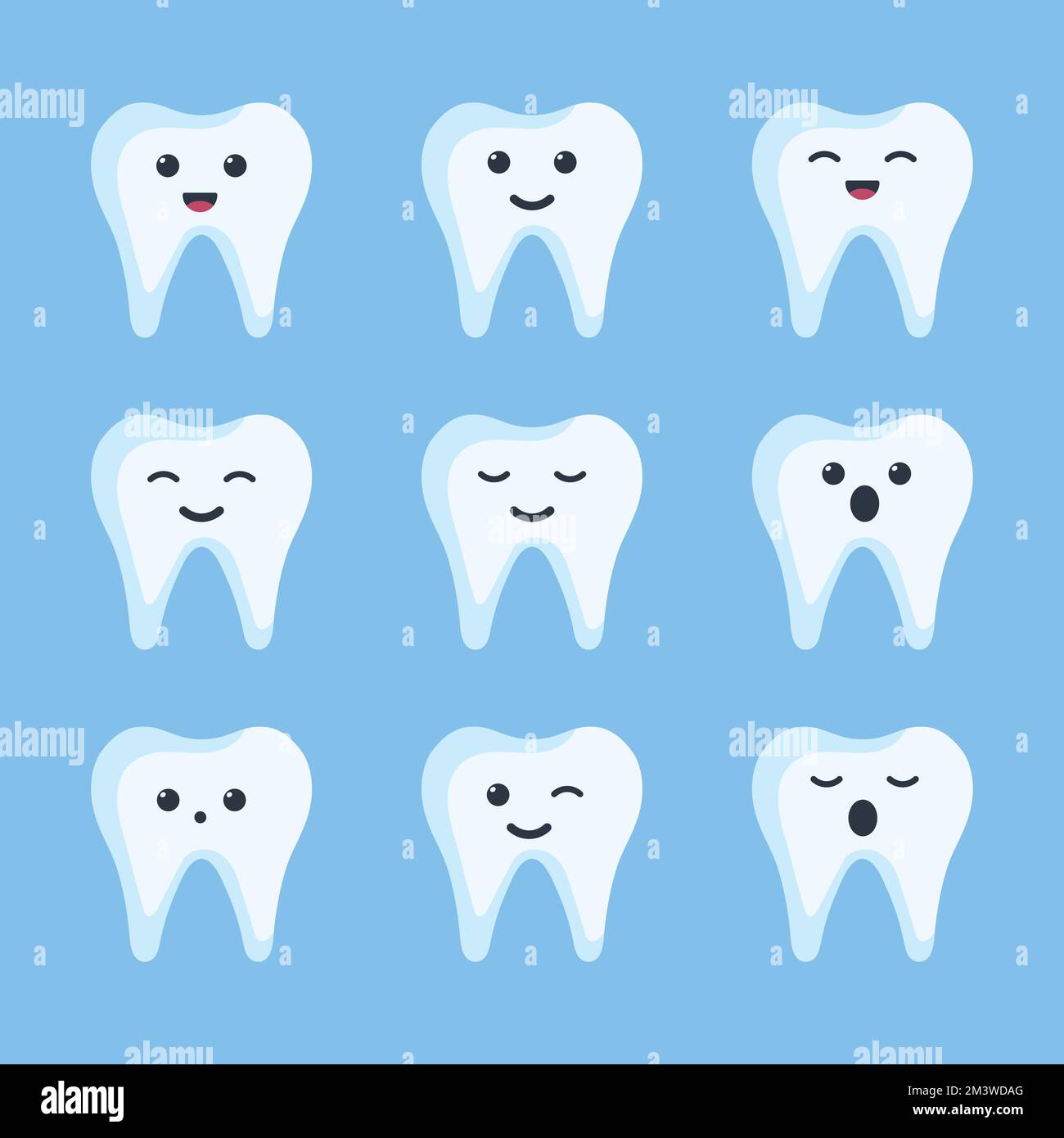 Jolie collection de dents de dessin animé. Illustration plate bande ...