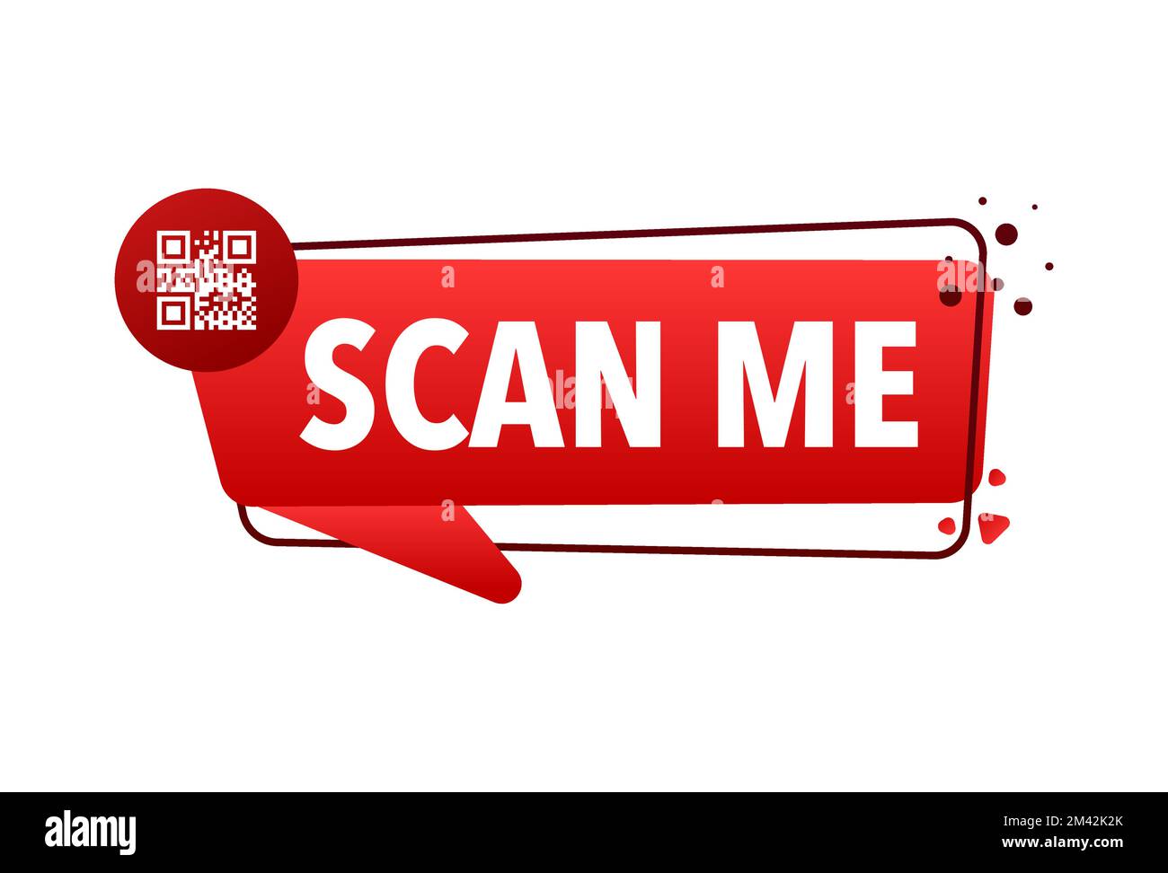 Icône Scan Me avec code QR. Numérisation de l'inscription. Étiquette de code QR Image ...