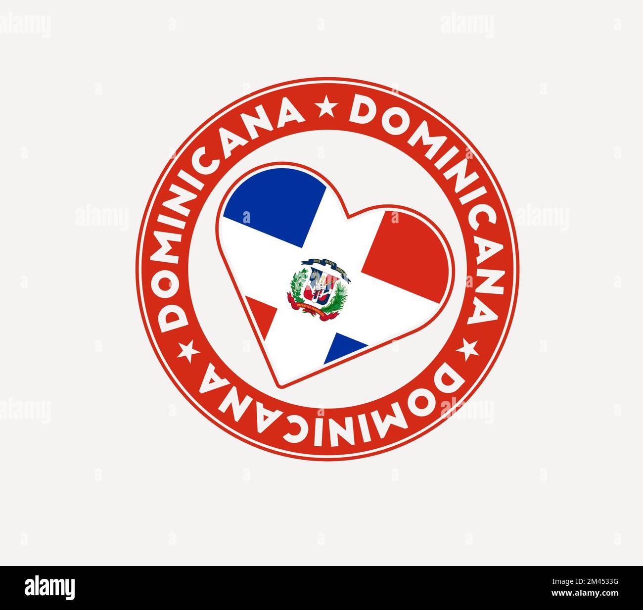 Insigne de drapeau de coeur Dominicana. De Dominicana avec logo amour ...