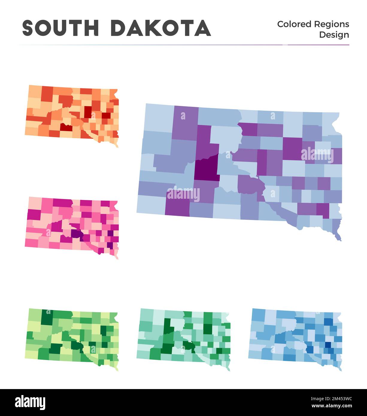 Collection de cartes du Dakota du Sud. Borders of South Dakota pour ...