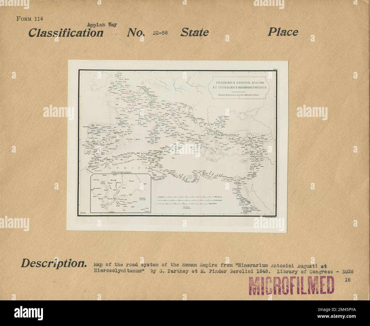 Carte du système routier de l'Empire romain. Légende originale: Carte ...