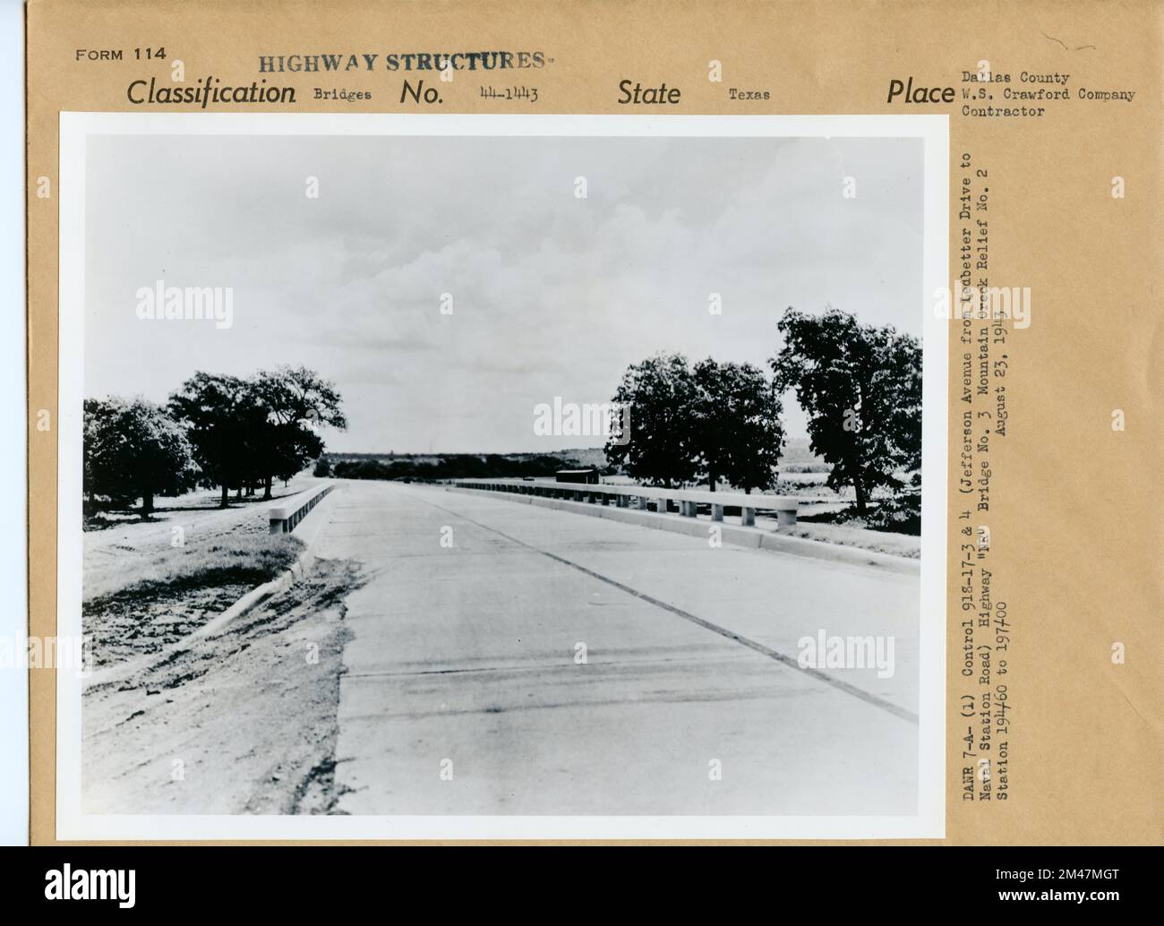 Pont de l'autoroute NR. Légende originale: DANR 7-A-(1) Control 918-17 ...