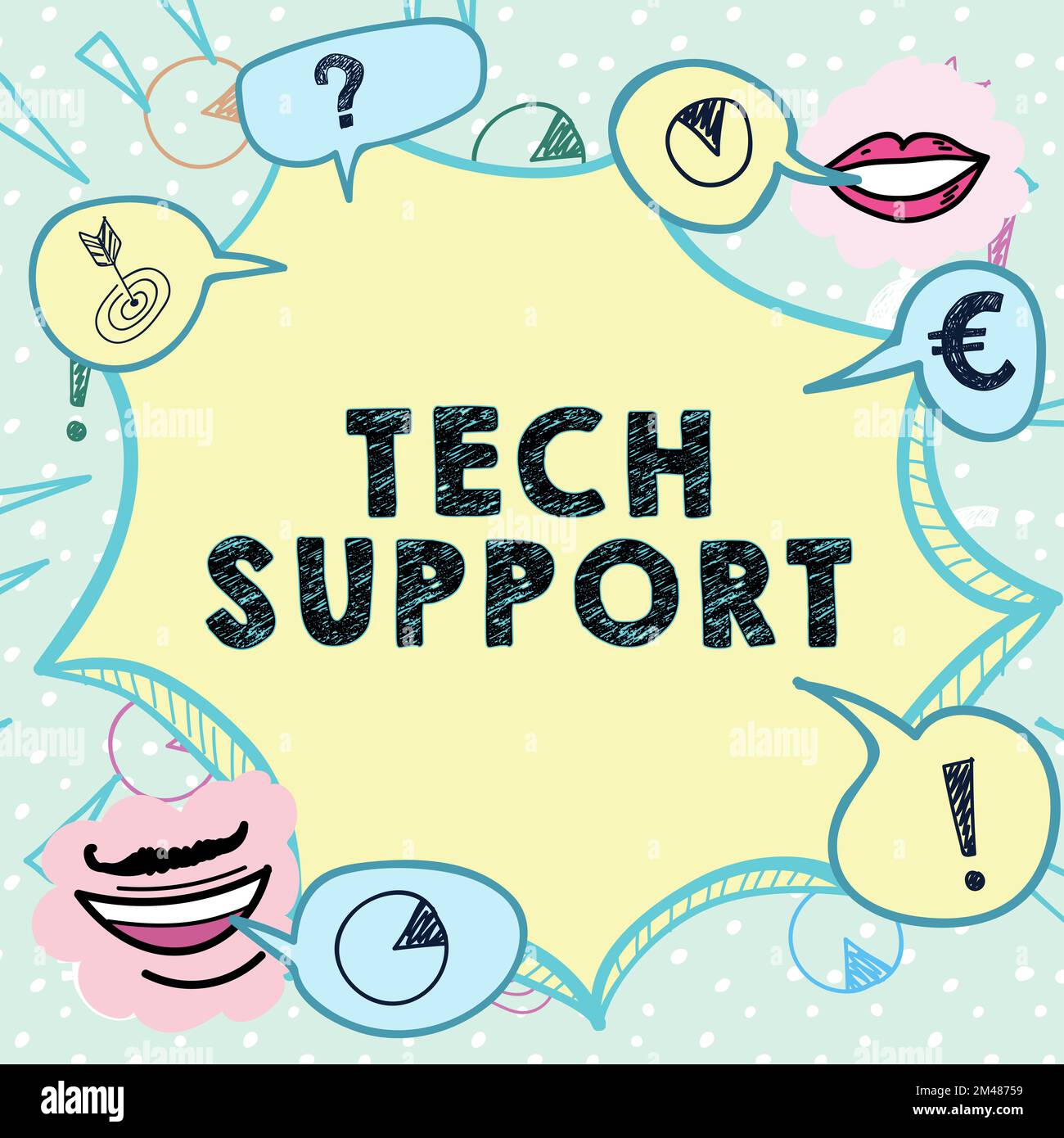 Affiche indiquant le soutien technique. Concept signifiant aider les ...
