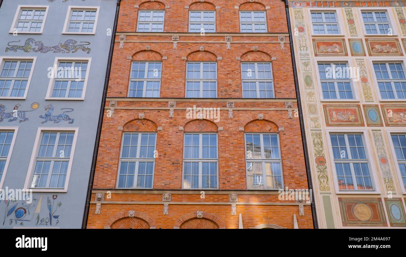 Ancienne architecture de la vieille ville de Gdansk en Pologne. Belles ...