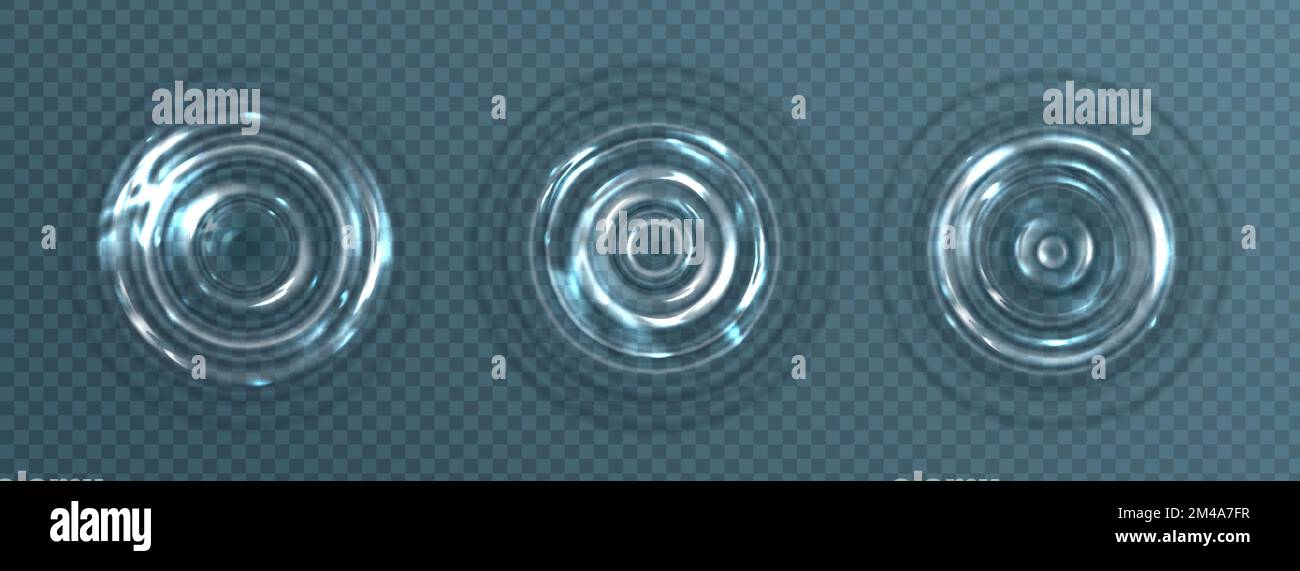 Ondulation d'eau avec ondes circulaires isolées sur fond transparent ...