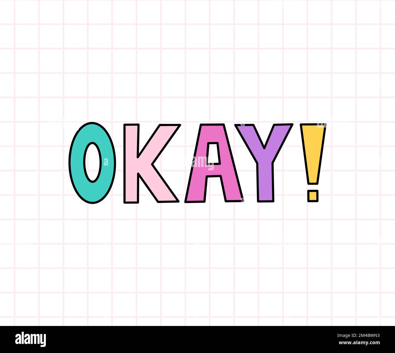 Mot OK dans le style de la 90s. Illustration vectorielle à dessin ...