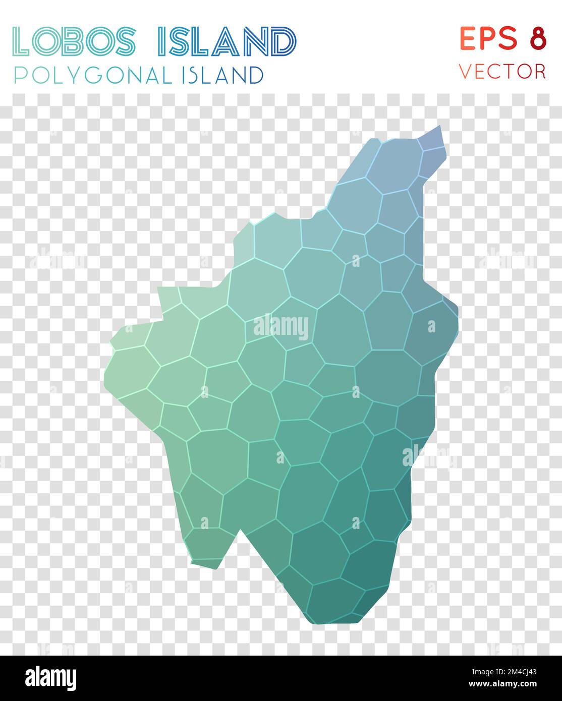 Carte polygonale de l'île de Lobos, île de style mosaïque. Style poly ...