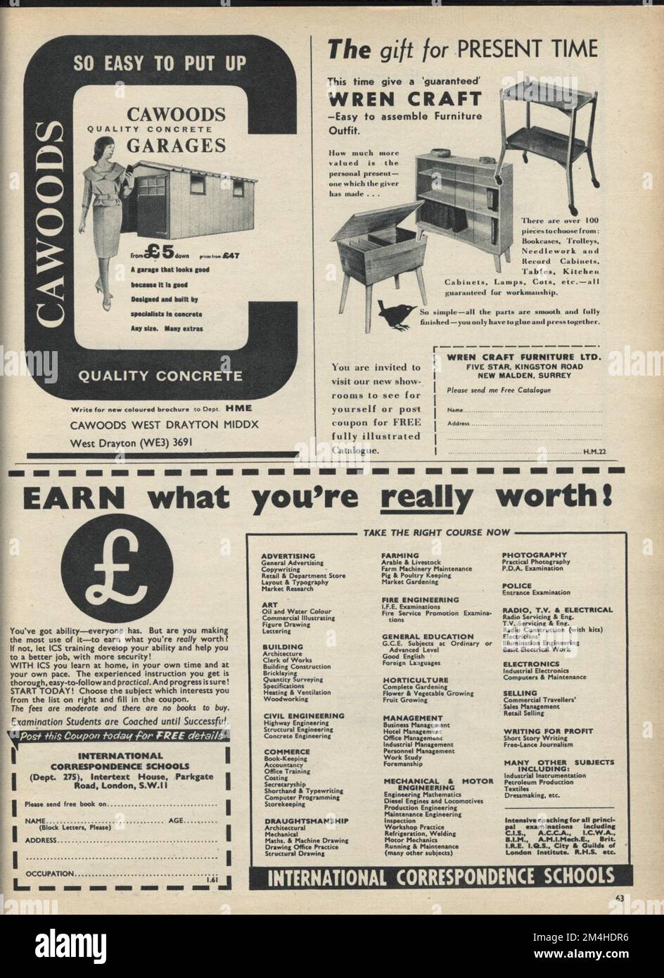 Publicité dans le magazine Homemaker du début des années 1960 pour les ...