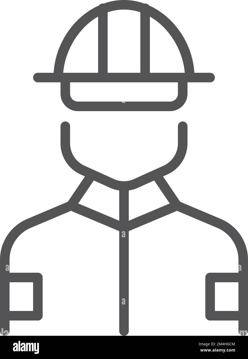 Icône pompier. Symbole pompier. Homme dans un casque de protection ...