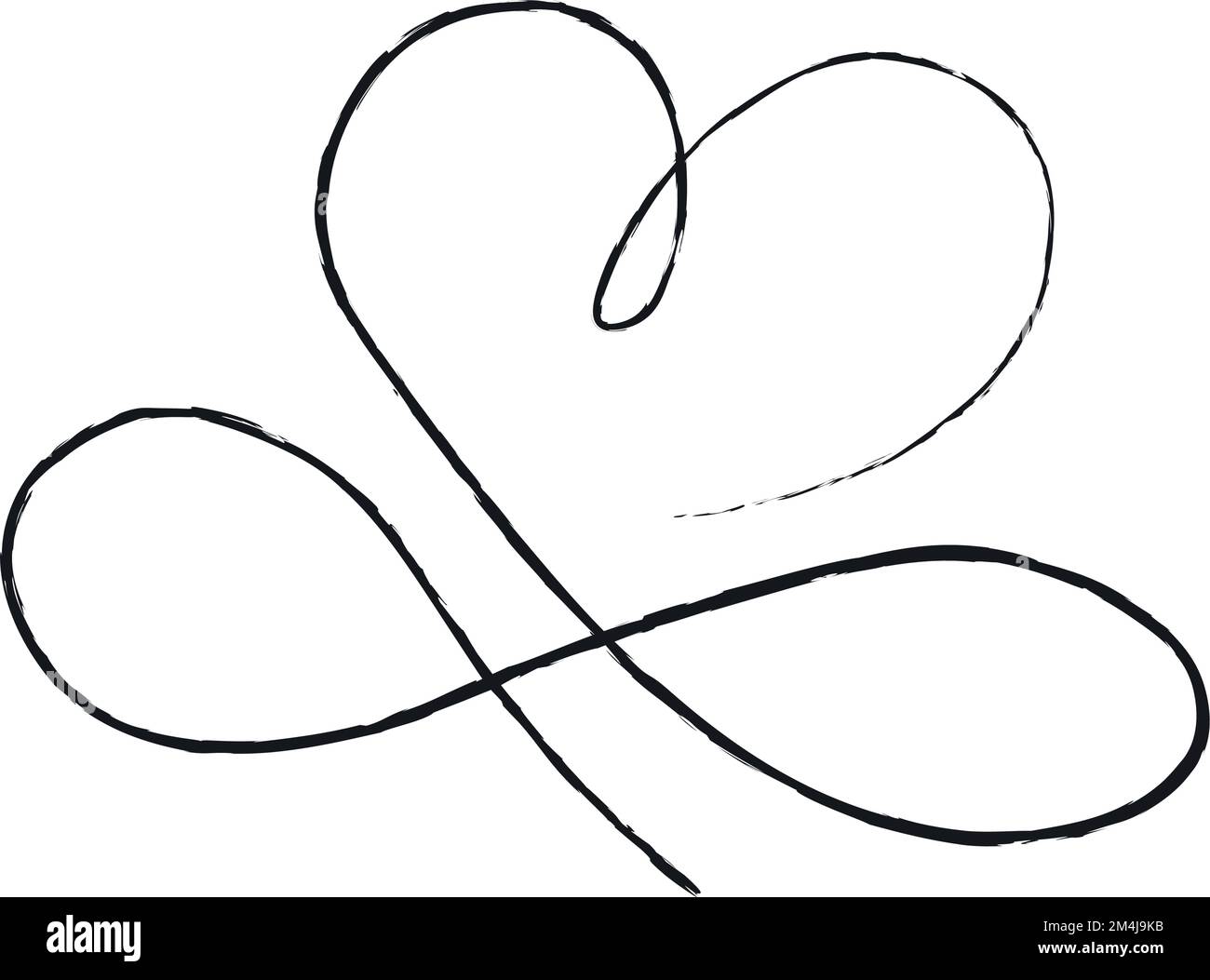 Lignes fines noires deux coeurs aiment le symbole de l'infini sur fond ...