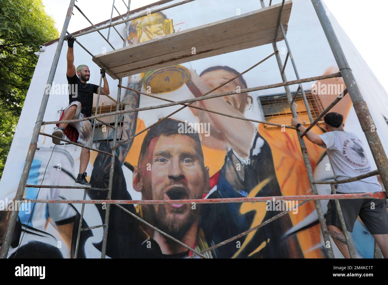 21 décembre 2022 : coupe du monde 2022 : première murale de Messi avec ...