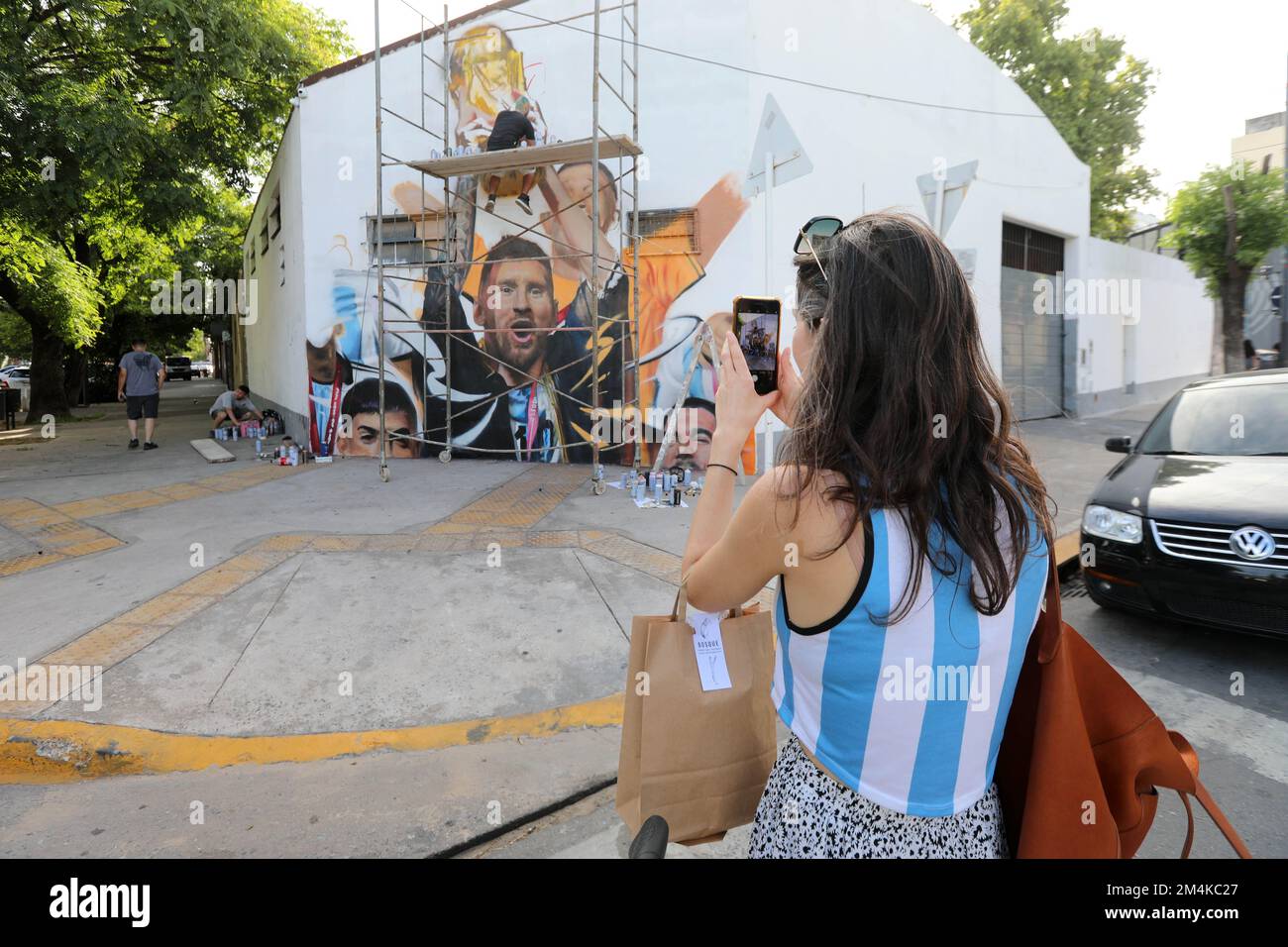21 décembre 2022 : coupe du monde 2022 : première murale de Messi avec ...