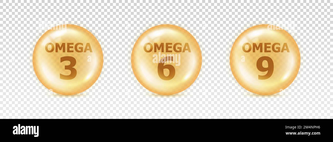 Omega 3, 6, 9. Définir la graisse de poisson. Vitamine isolée sur fond ...