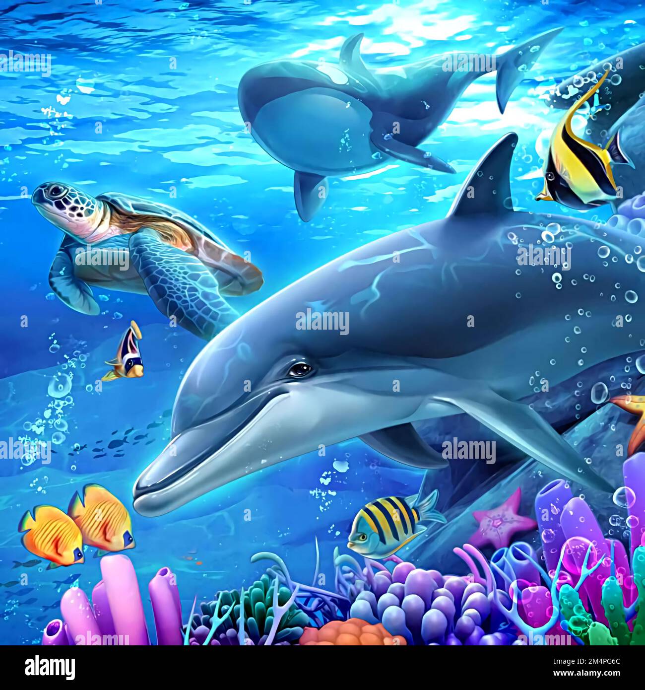 Tortue de mer aquarelle Banque de photographies et d’images à haute ...